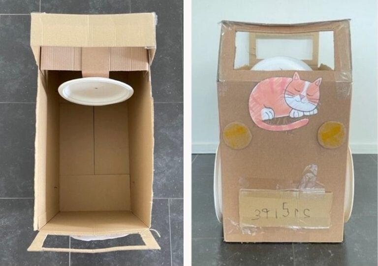 Auto van kartonnen doos